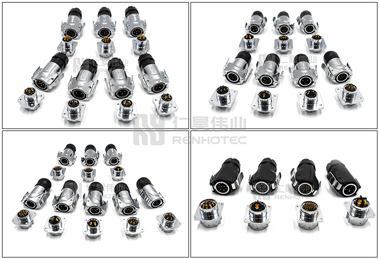 LP-12 Waterproof Circular Power Connector 4-Pin Female Socket - RenhotecRF